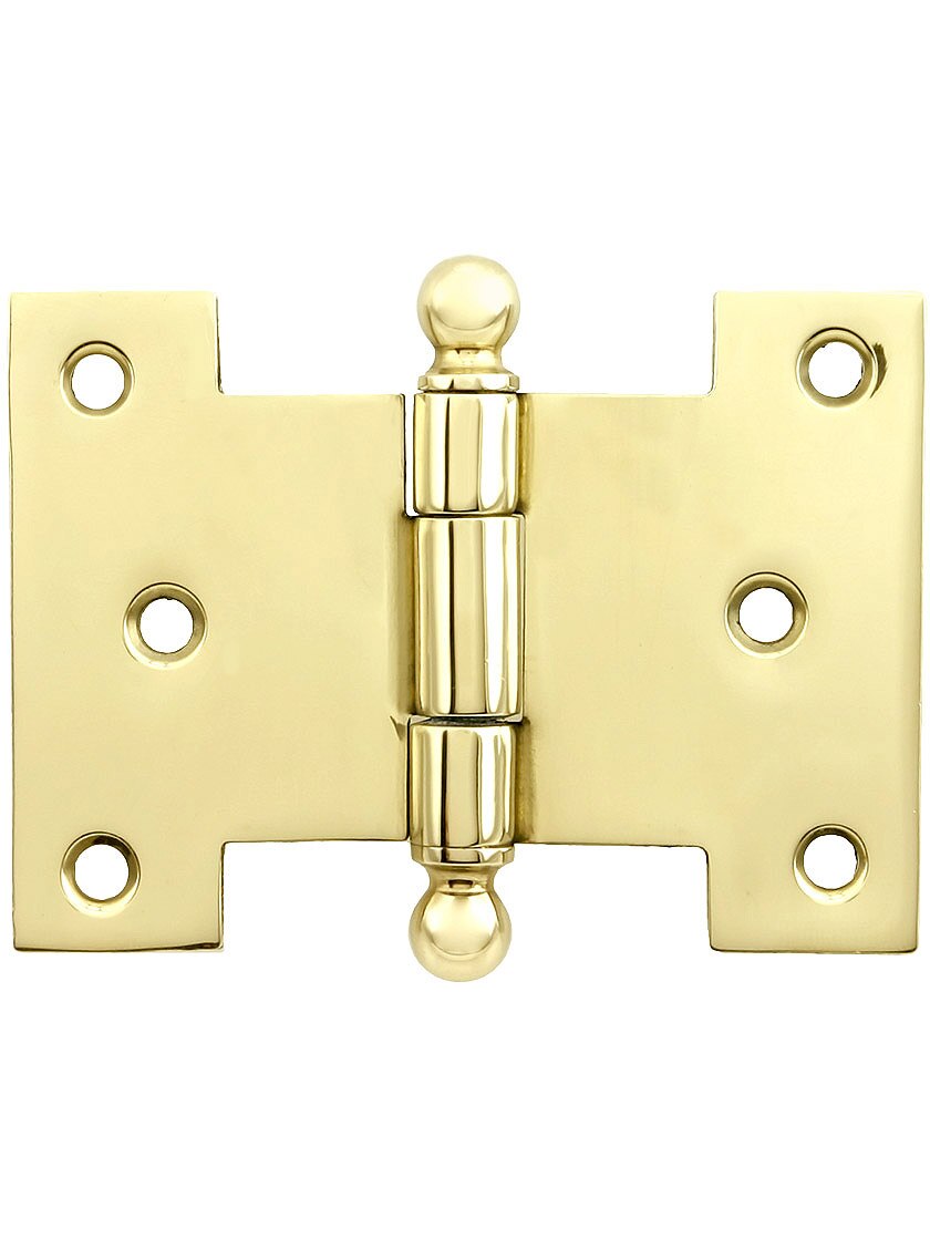 Solid-Brass Parliament Hinge with Ball Tips - 2 1/4-Inch x 3-Inch | House of Antique Hardware